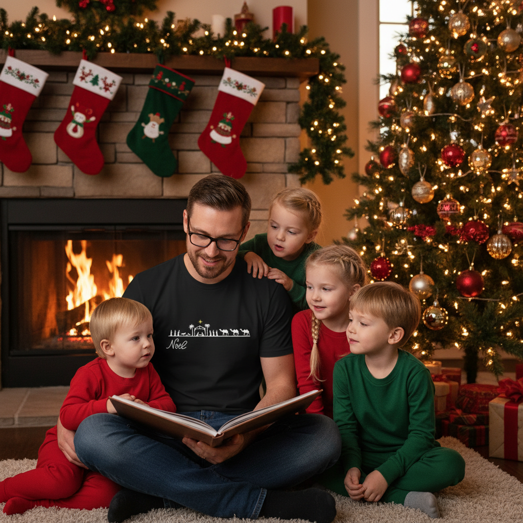 Noel Nativity T-Shirt Minimal Three Wise Men Christmas Tee | Christian ...